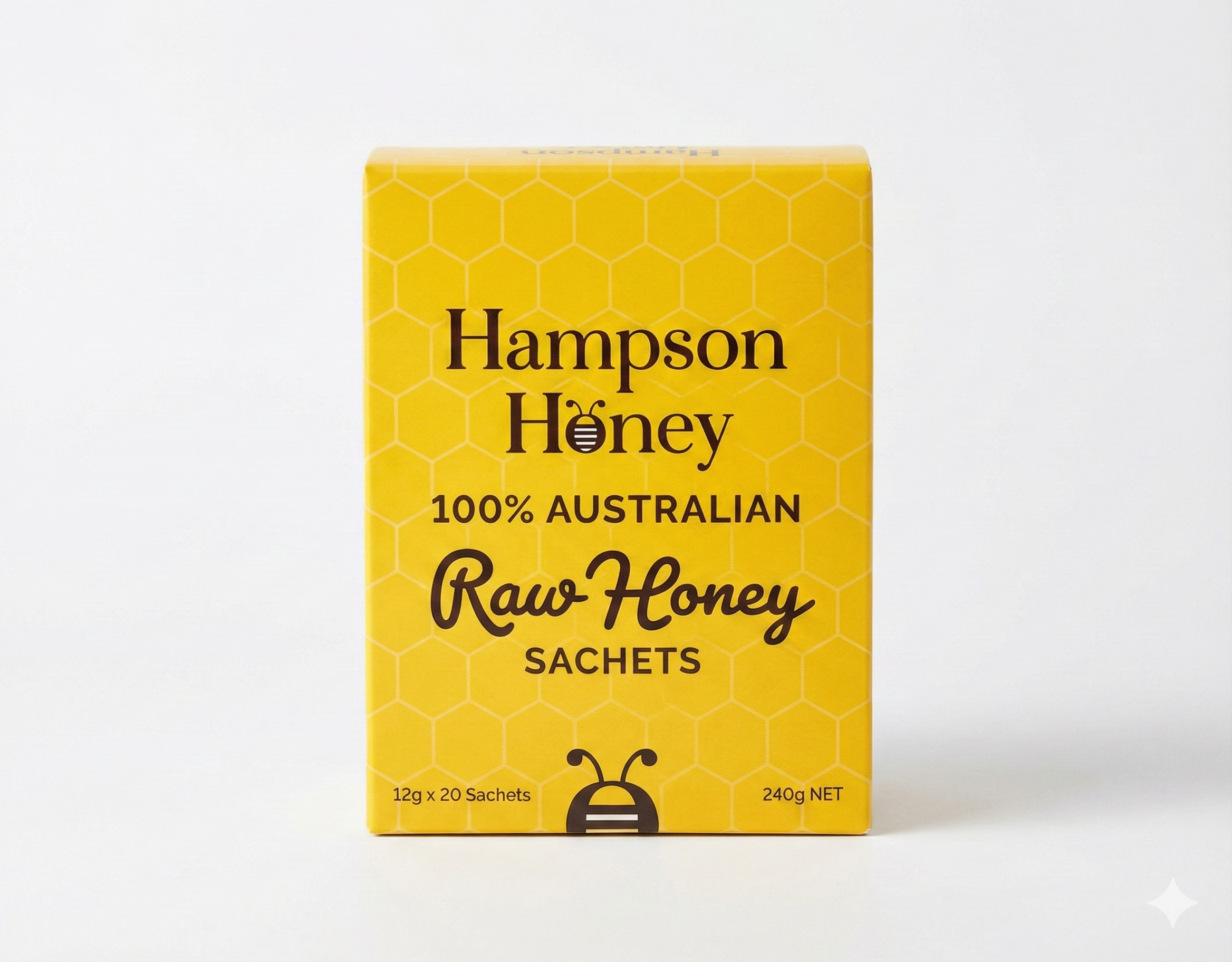 Australian Raw Honey Sachets - 12g (Box of 20) • Hampson Honey